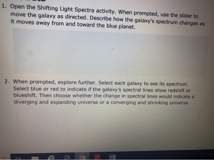 1. Open the Shifting Light Spectra activity. When | Chegg.com
