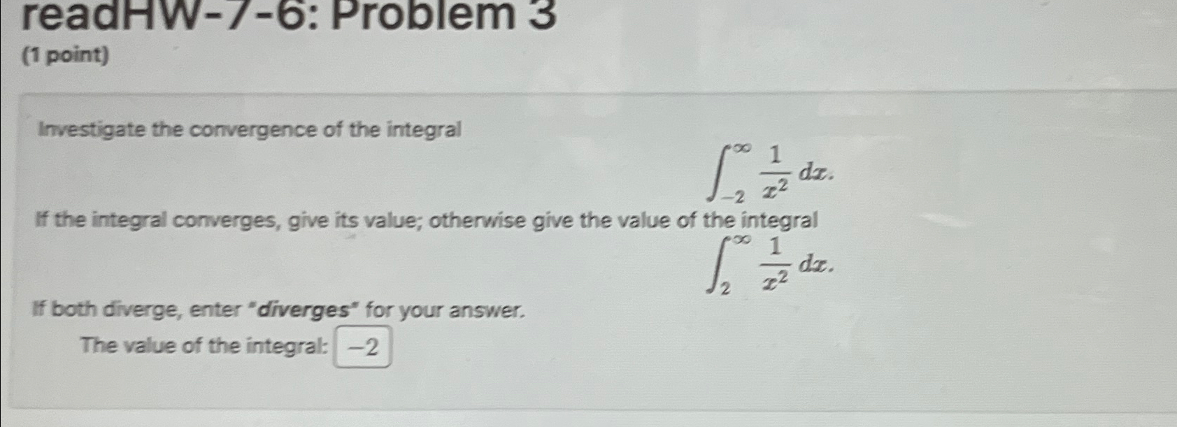 Solved readHW-7-6: Problem 3(1 ﻿point)Investigate the | Chegg.com