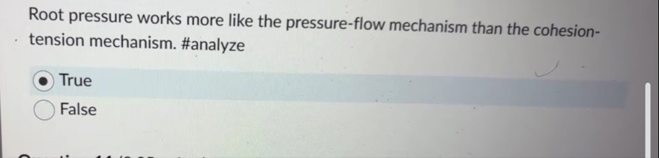 Solved Root pressure works more like the pressure-flow | Chegg.com