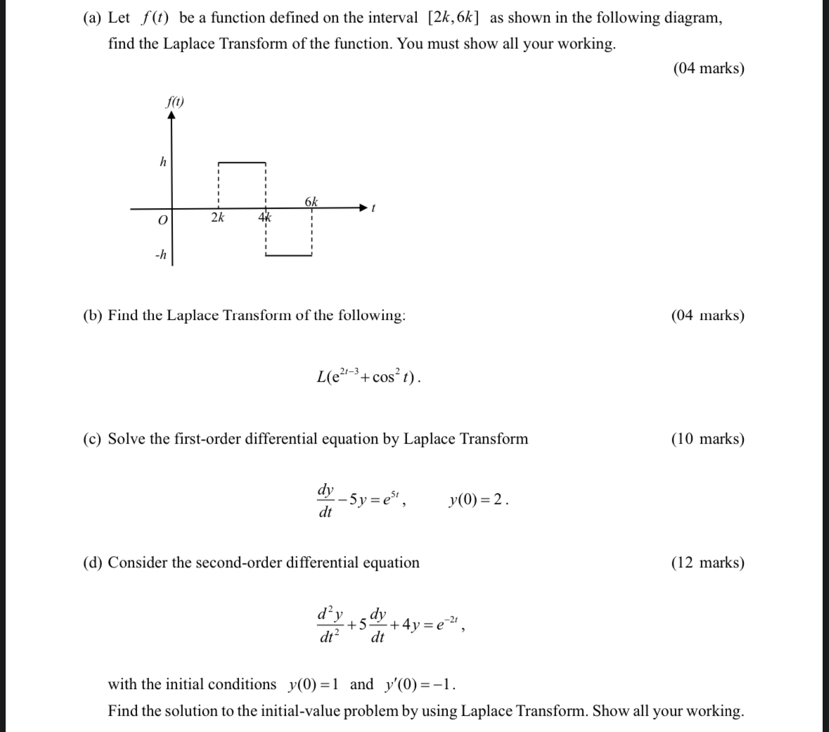 Solved (a) ﻿Let f(t) ﻿be a function defined on the interval | Chegg.com