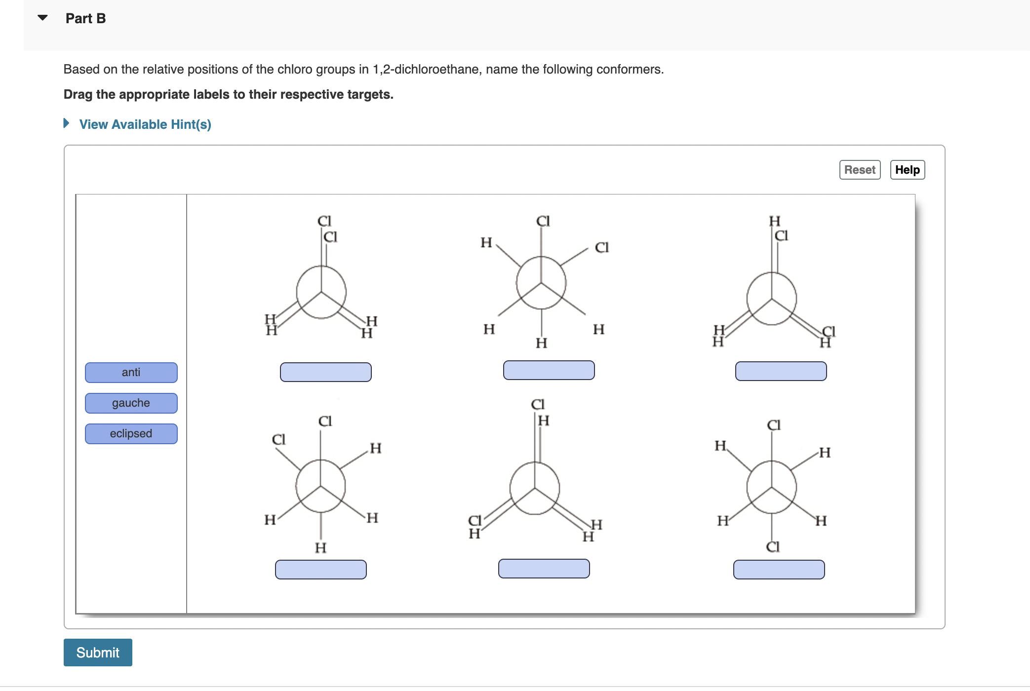 Solved Part B Based on the relative positions of the chloro | Chegg.com
