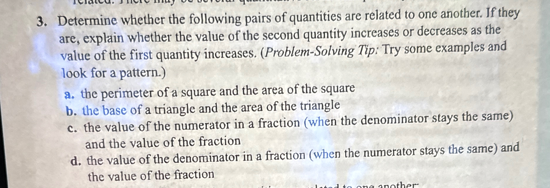 Solved Determine whether the following pairs of quantities | Chegg.com