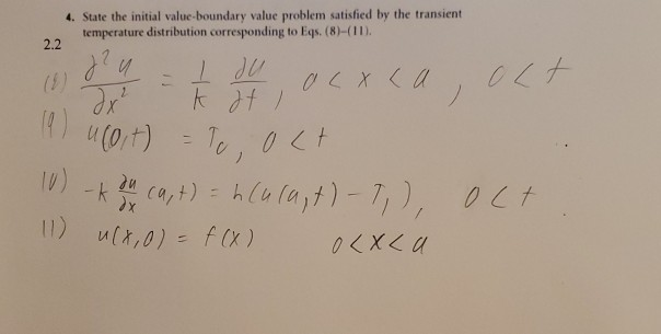 Solved 4. State the initial value-boundary value problem | Chegg.com