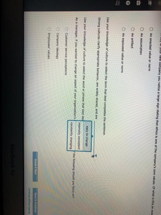 Solved 1. Organizational culture (Connect, Perform) Choose | Chegg.com