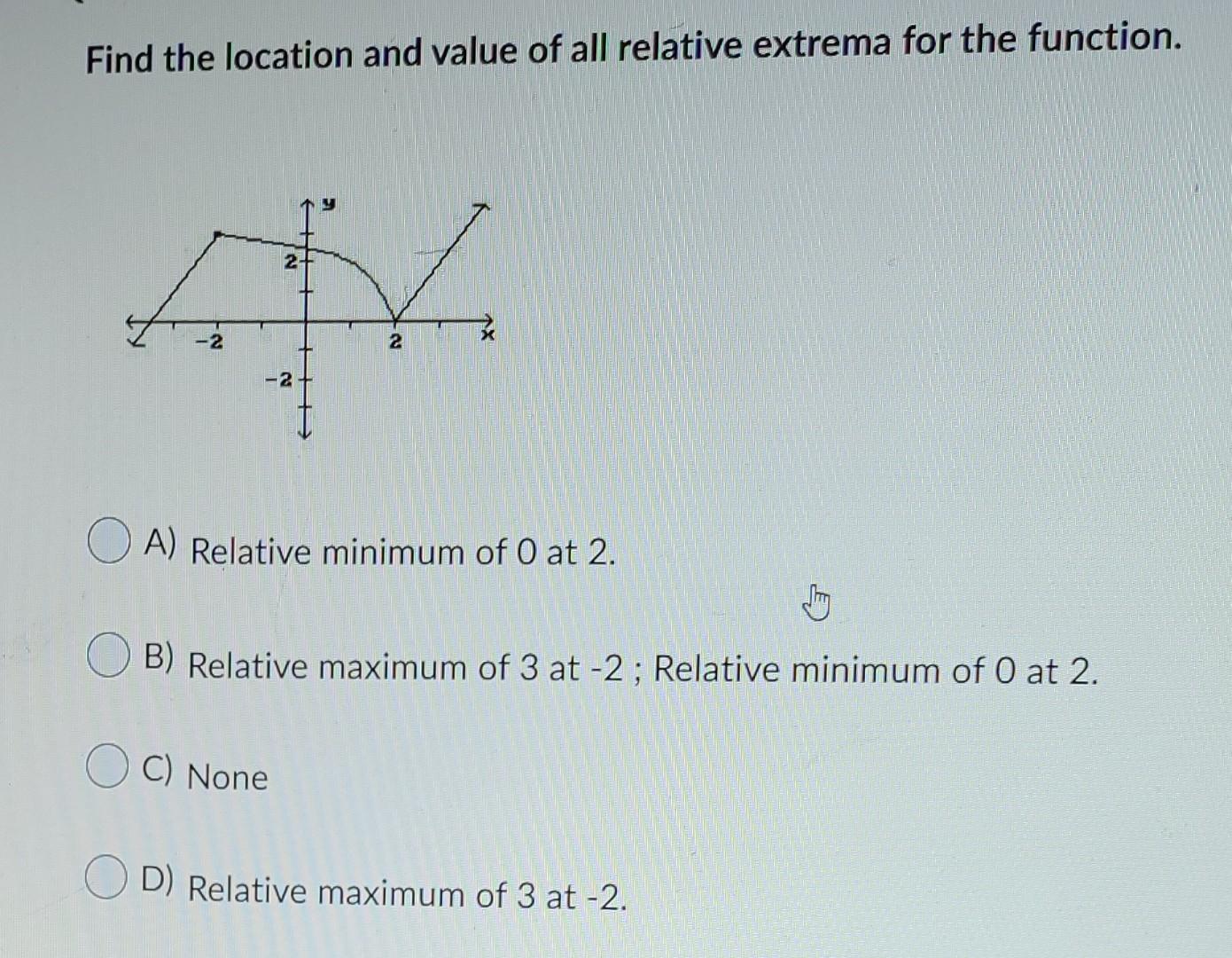 Solved Find the location and value of all relative extrema | Chegg.com