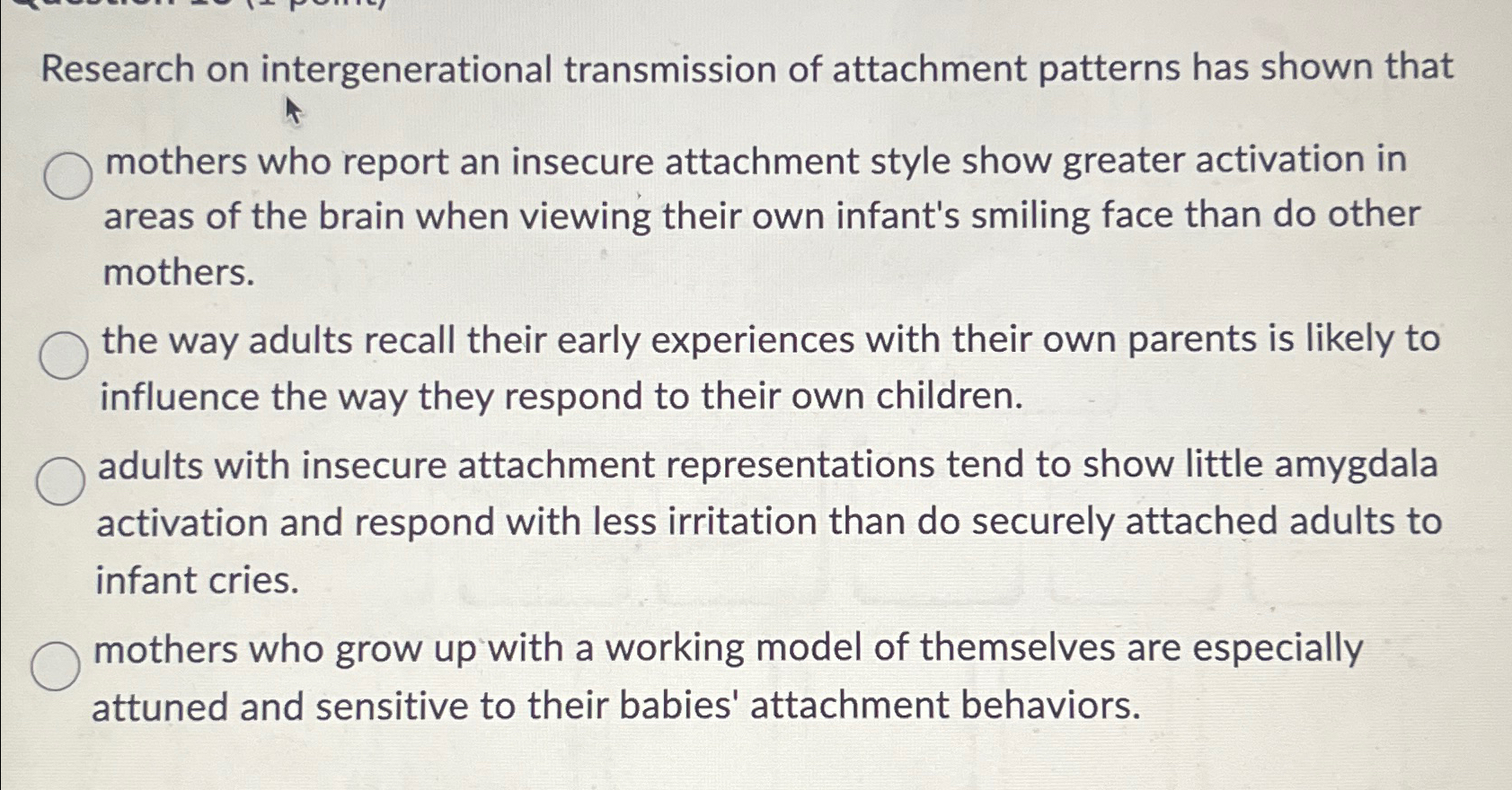 Solved Research on intergenerational transmission of | Chegg.com