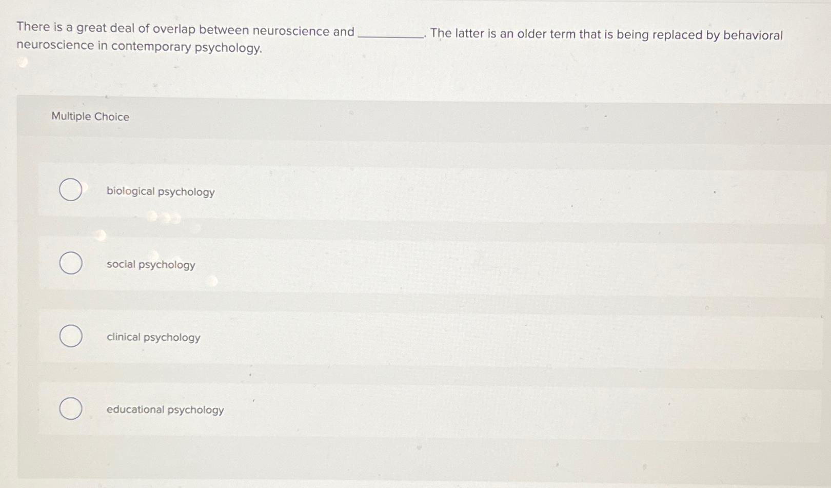 Solved There is a great deal of overlap between neuroscience | Chegg.com
