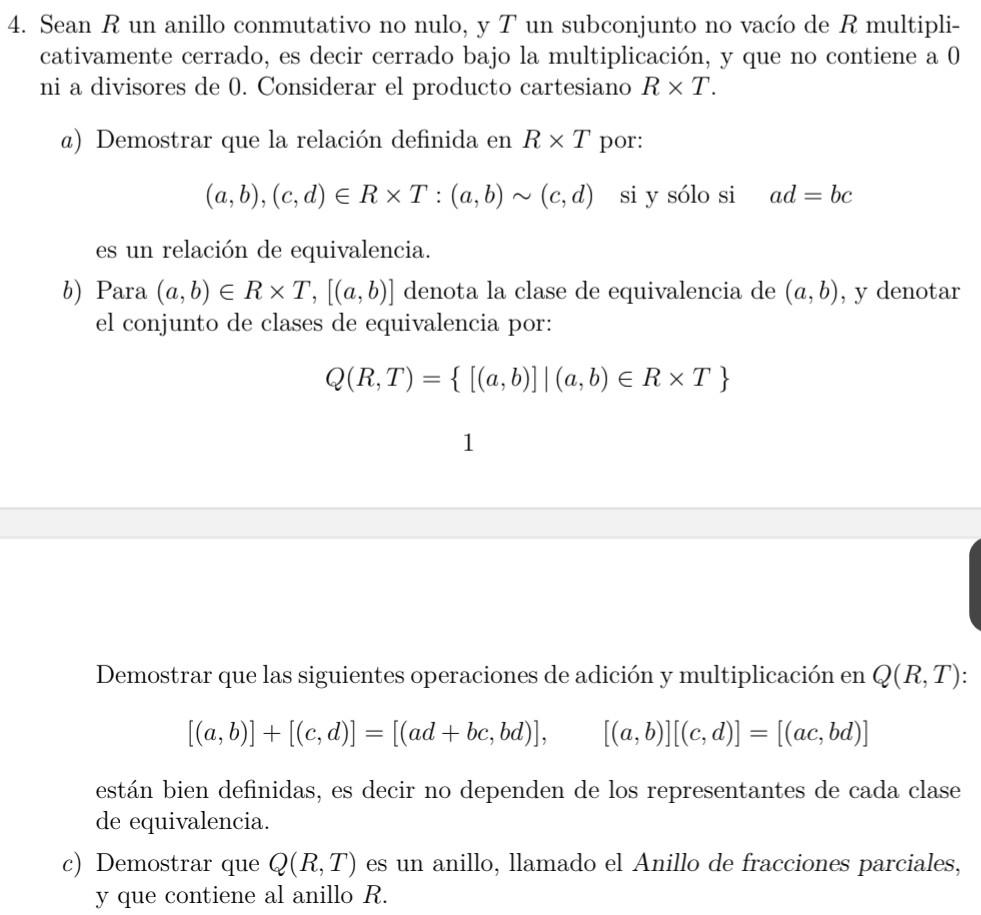 Solved En teoria de anillos (Algebra abstracta) Demostrar el | Chegg.com