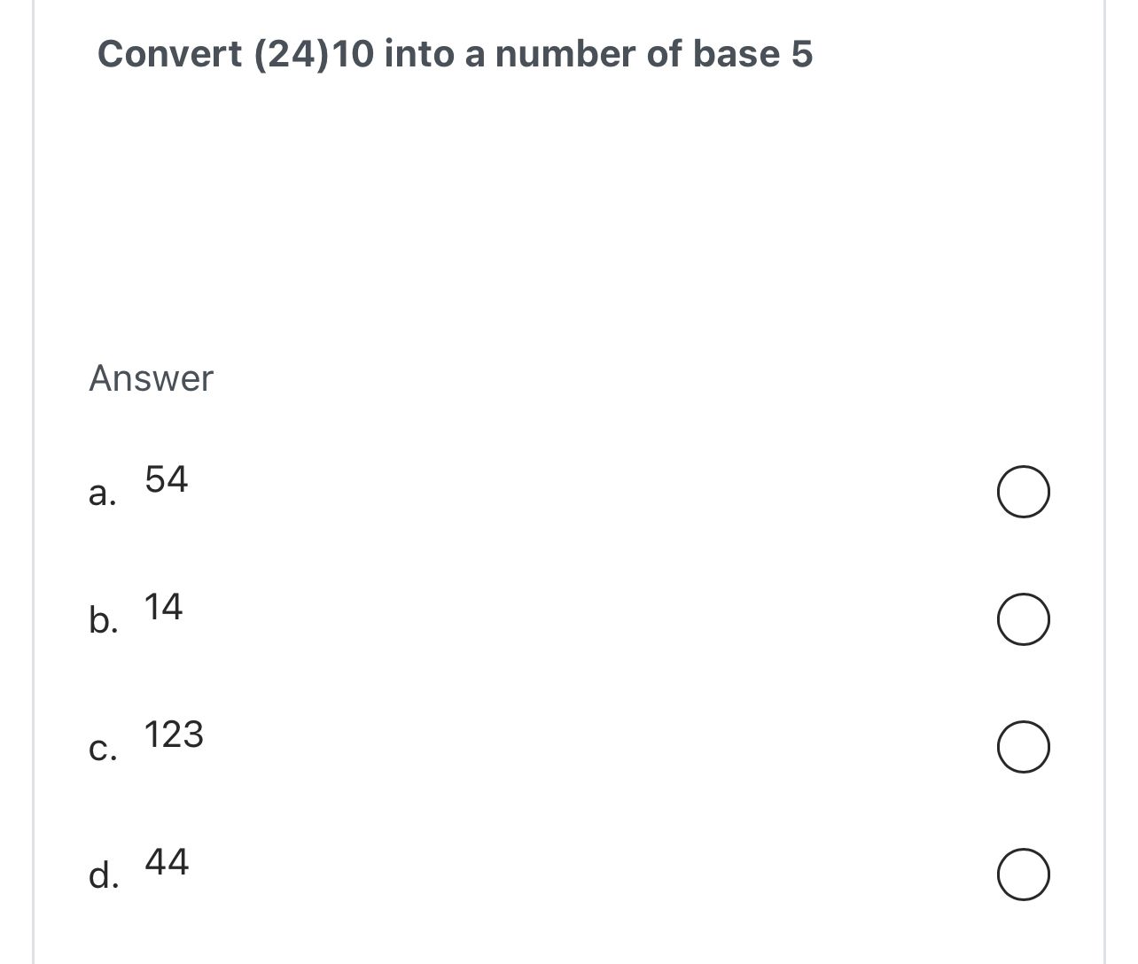 Solved Convert (24)10 ﻿into a number of base | Chegg.com