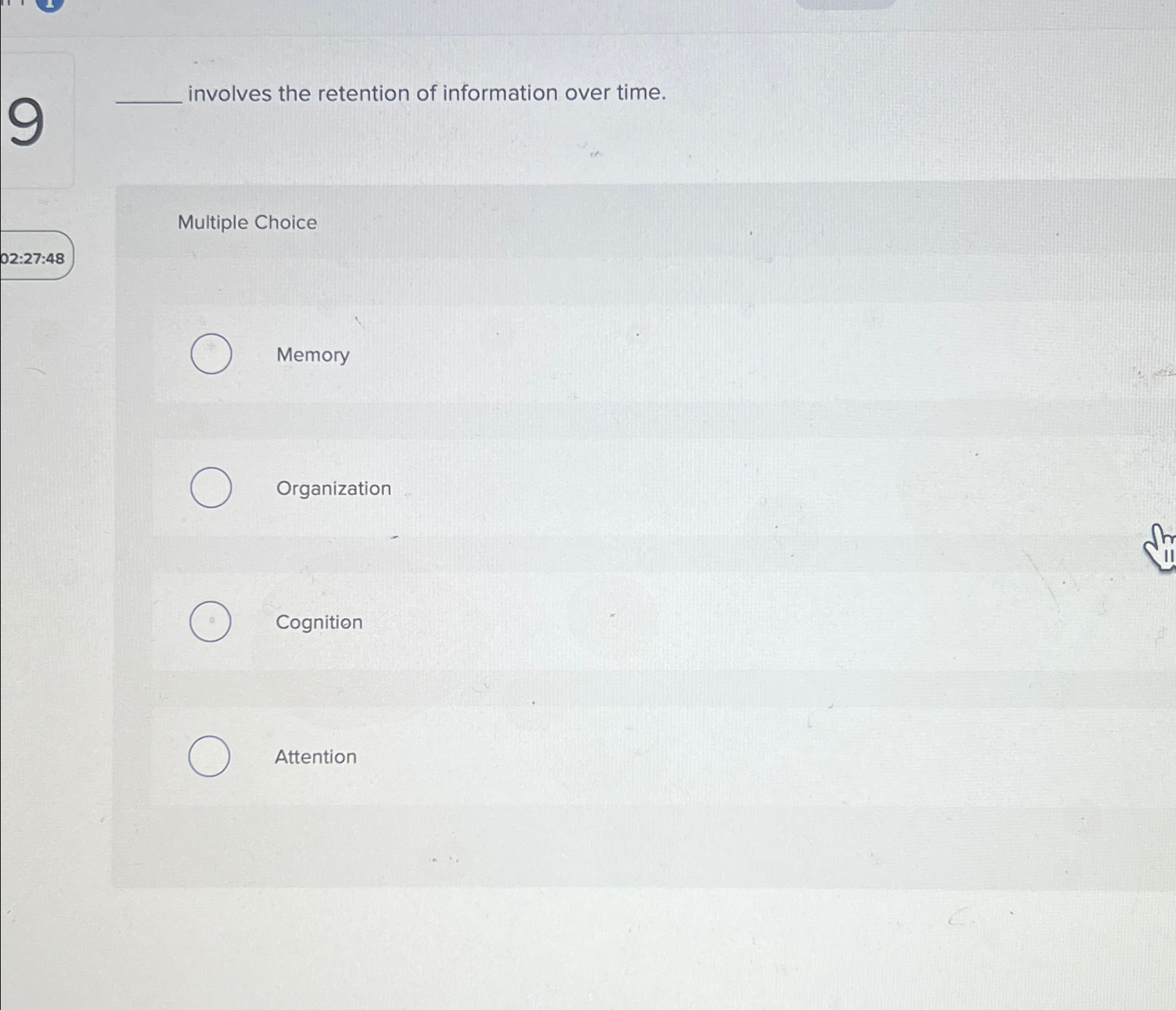 Solved involves the retention of information over | Chegg.com