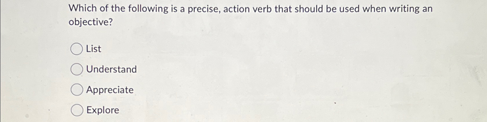 Solved Which of the following is a precise, action verb that | Chegg.com