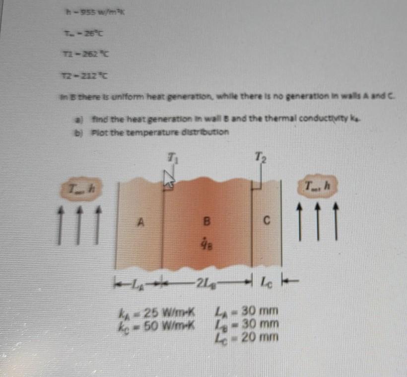 Solved in B there is uniform heat generation, while there is | Chegg.com