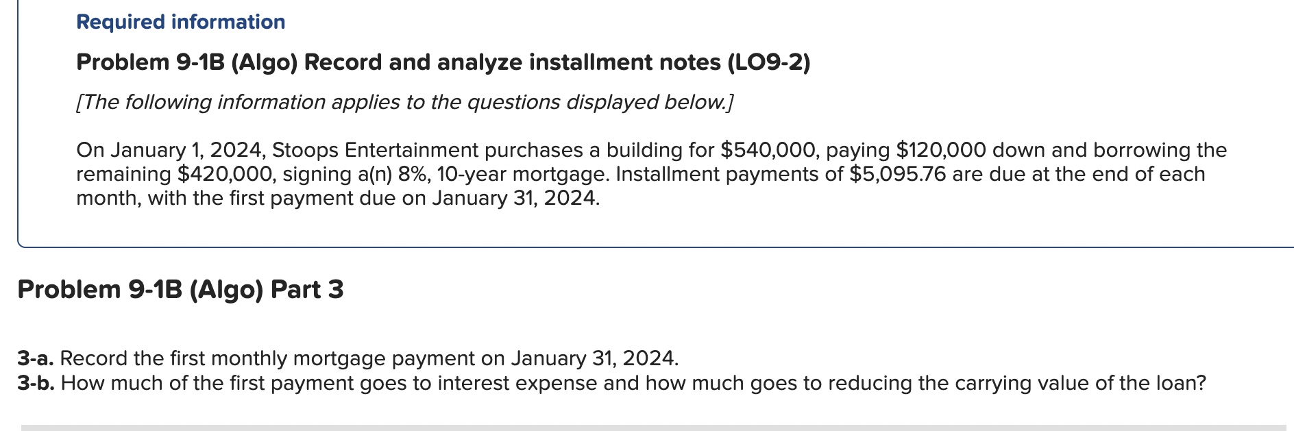 Solved Required informationProblem 9-1B (Algo) ﻿Record and | Chegg.com