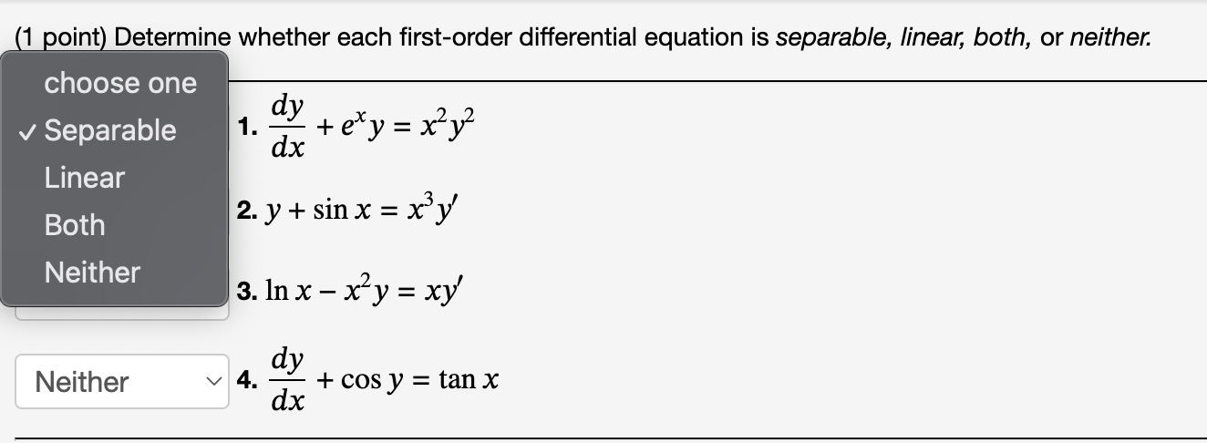 1 ﻿point ﻿determine Whether Each First Order