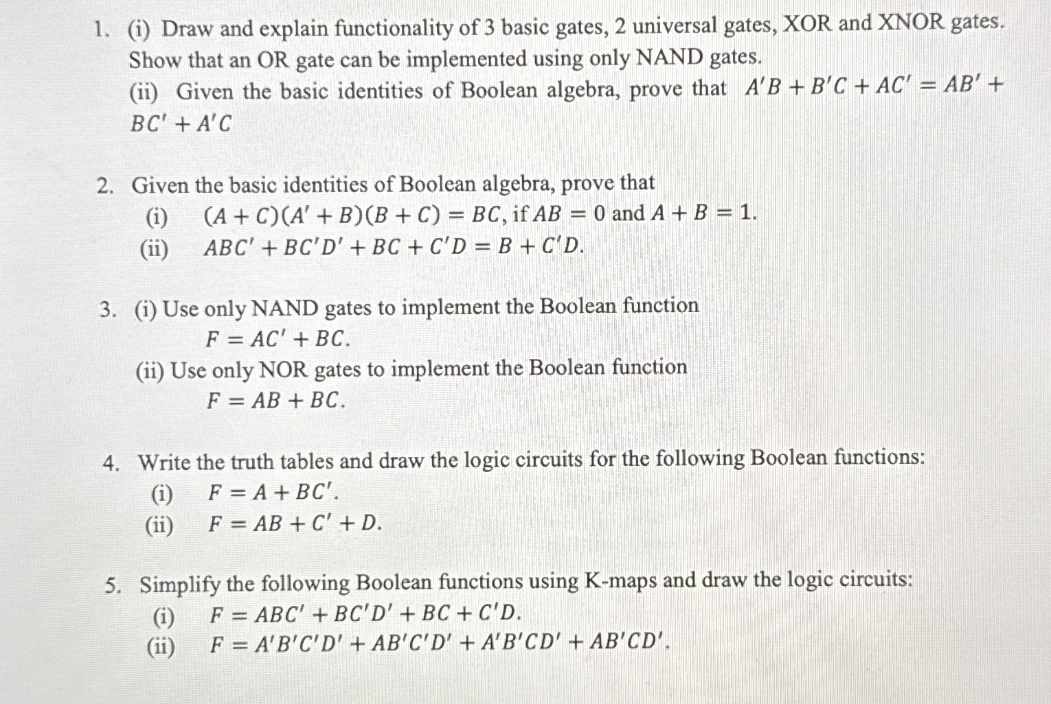 Solved (i) ﻿Draw and explain functionality of 3 ﻿basic | Chegg.com