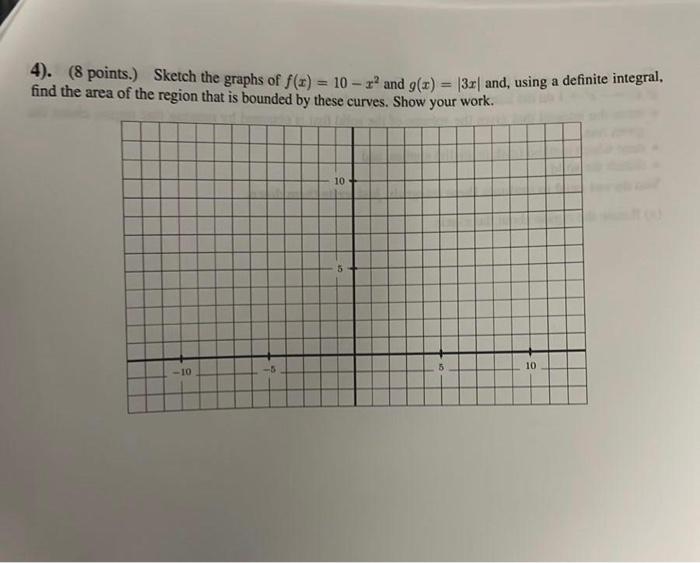 Solved 4). (8 points.) Sketch the graphs of f(x)=10−x2 and | Chegg.com