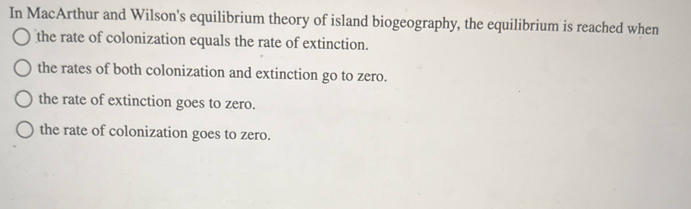 Solved In MacArthur and Wilson's equilibrium theory of | Chegg.com