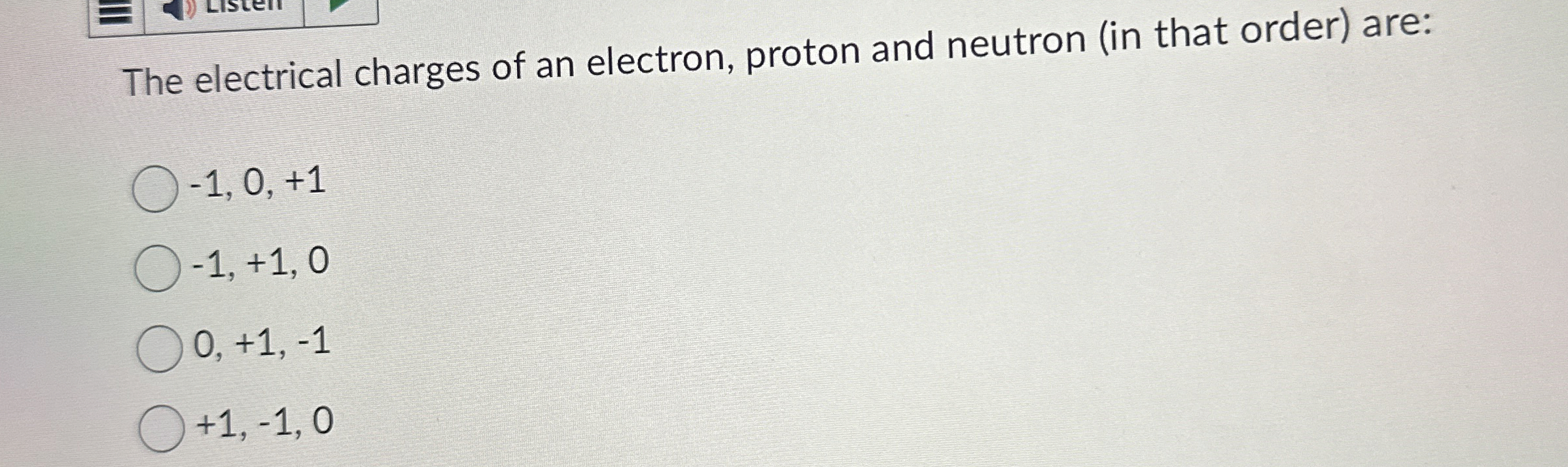 Solved The electrical charges of an electron, proton and | Chegg.com