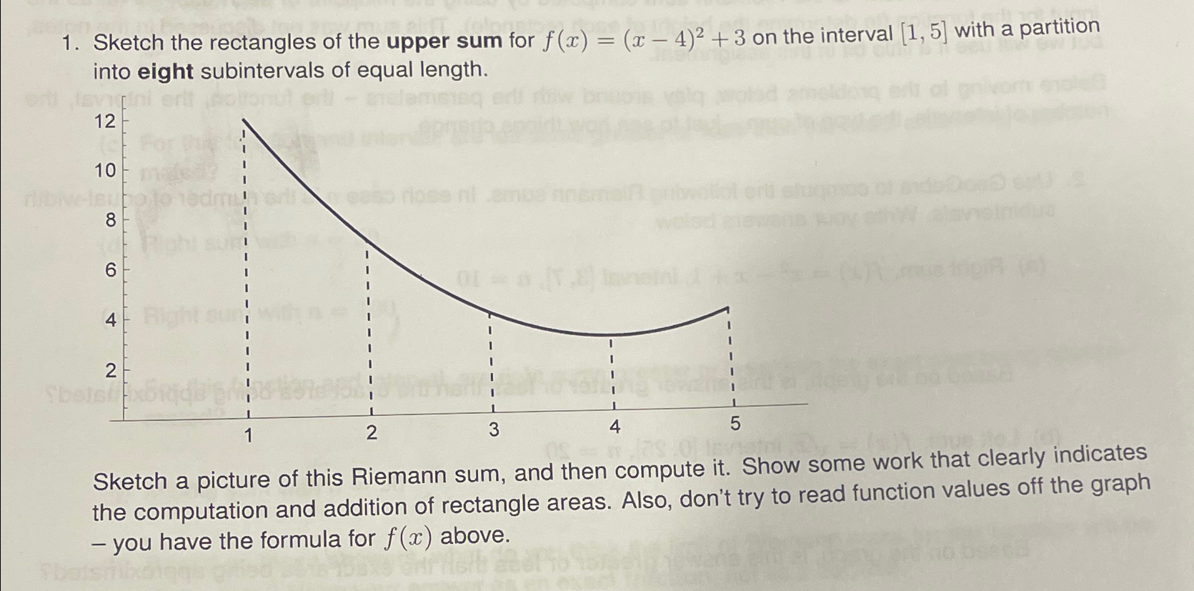 Solved Sketch the rectangles of the upper sum for | Chegg.com