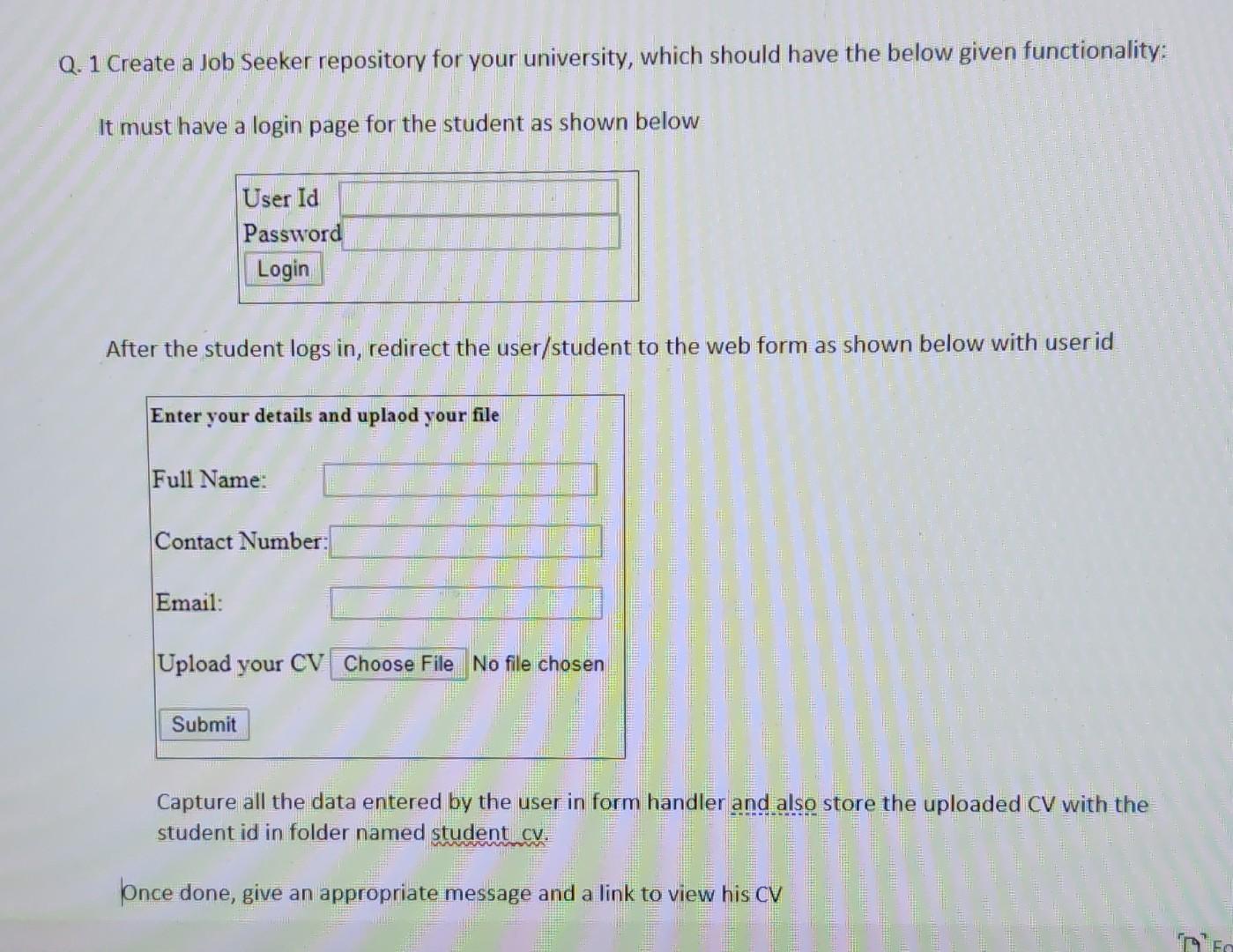 Solved Q. 1 Create a Job Seeker repository for your | Chegg.com