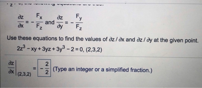 Solved " Z Use these equations to find the values of dz/dx | Chegg.com