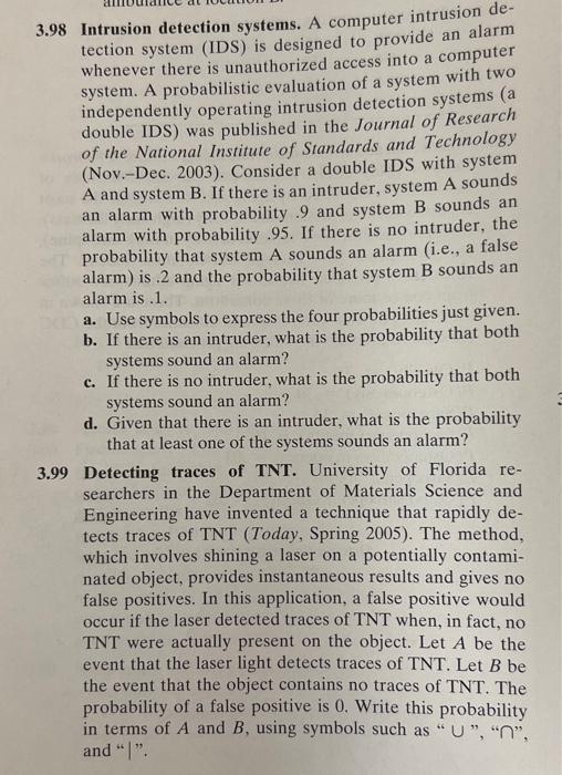 Solved 3 98 Intrusion Detection Systems A Computer