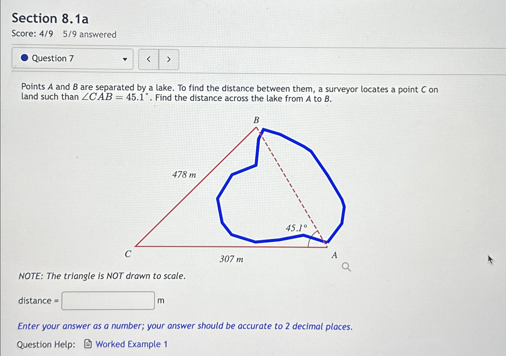 Solved Section 8.1aScore: 495?9 ﻿answeredPoints A and B ﻿are | Chegg.com