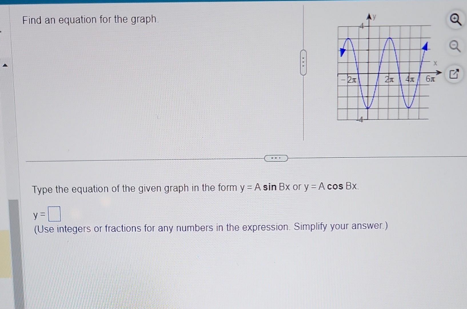 Solved Find an equation for the graph. Type the equation of | Chegg.com