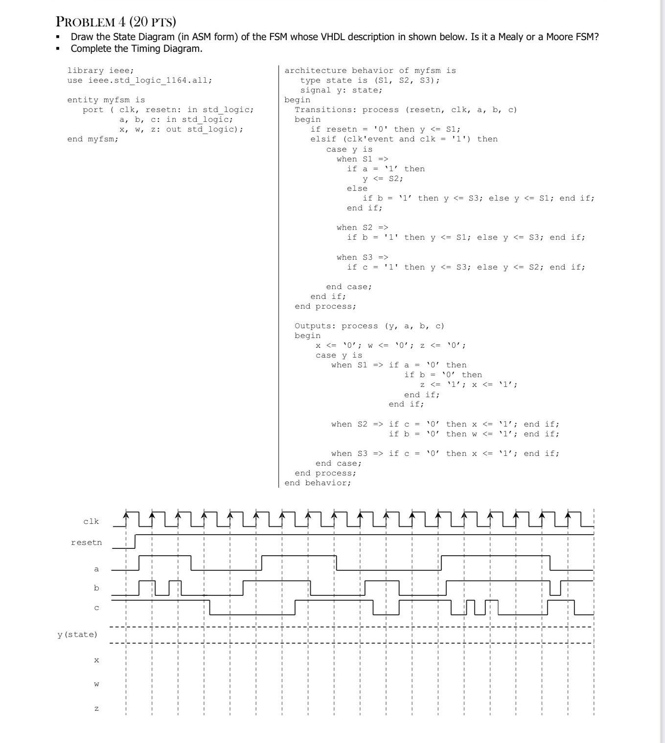 Solved PROBLEM 4 (20 ﻿PTS)Draw the State Diagram (in ASM | Chegg.com