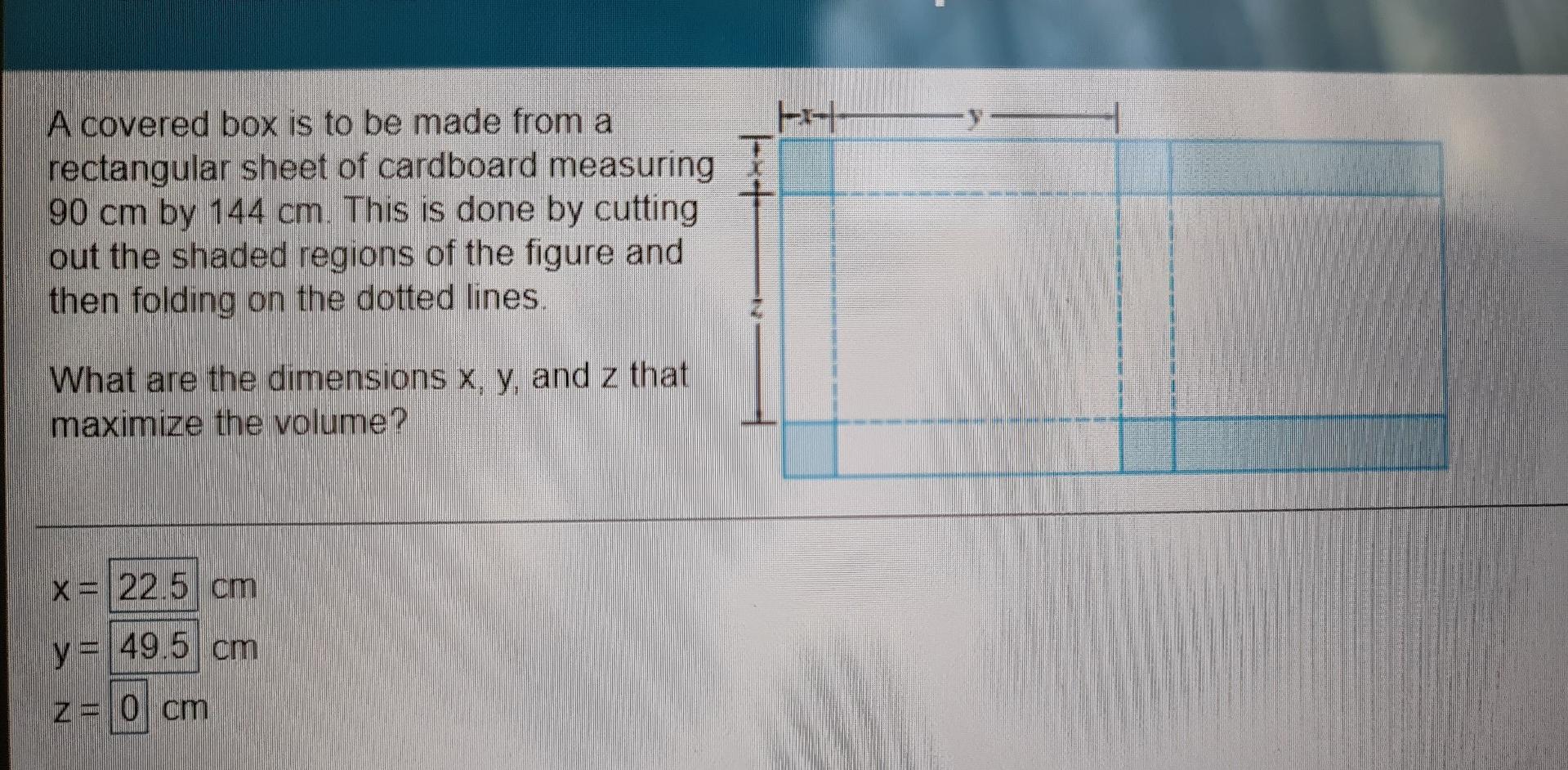 Solved A covered box is to be made from a rectangular sheet | Chegg.com