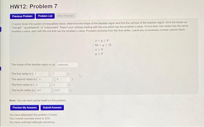 Solved HW12: Problem 7 Previous Problem Problem List Nest | Chegg.com