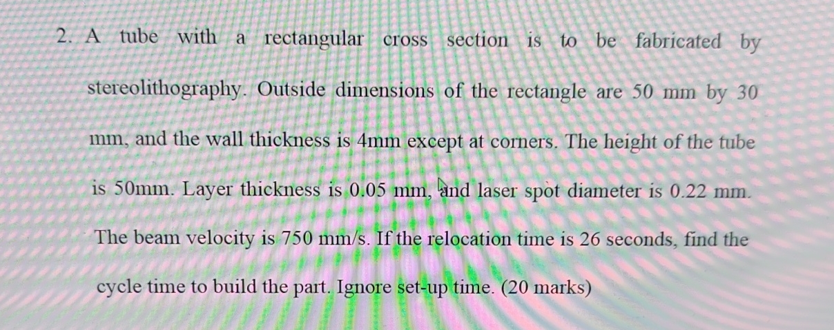 Solved A tube with a rectangular cross section is to be | Chegg.com