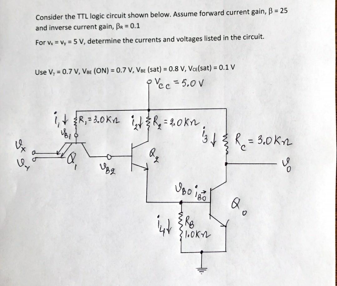 Solved Consider The Ttl Logic Circuit Shown Below Assume