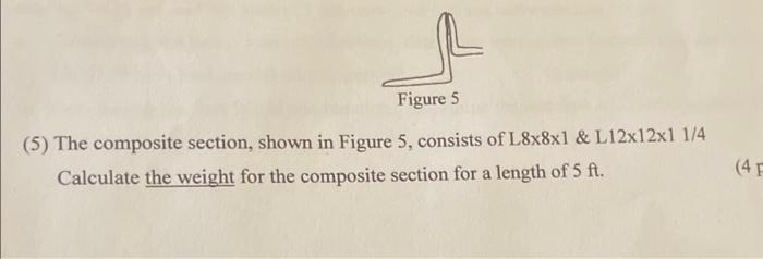 Solved Calculate the weight for the composite section for a | Chegg.com