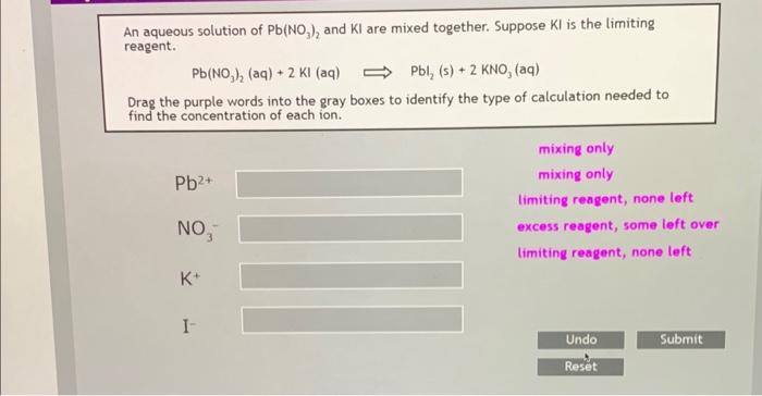 Solved An aqueous solution of Pb(NO3)2 and KI are mixed | Chegg.com