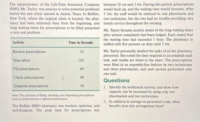 Solved The administrator of the Life-Time Insurance Company | Chegg.com