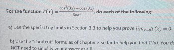 Solved only special limits that we know are sin(t)/t=1, and | Chegg.com