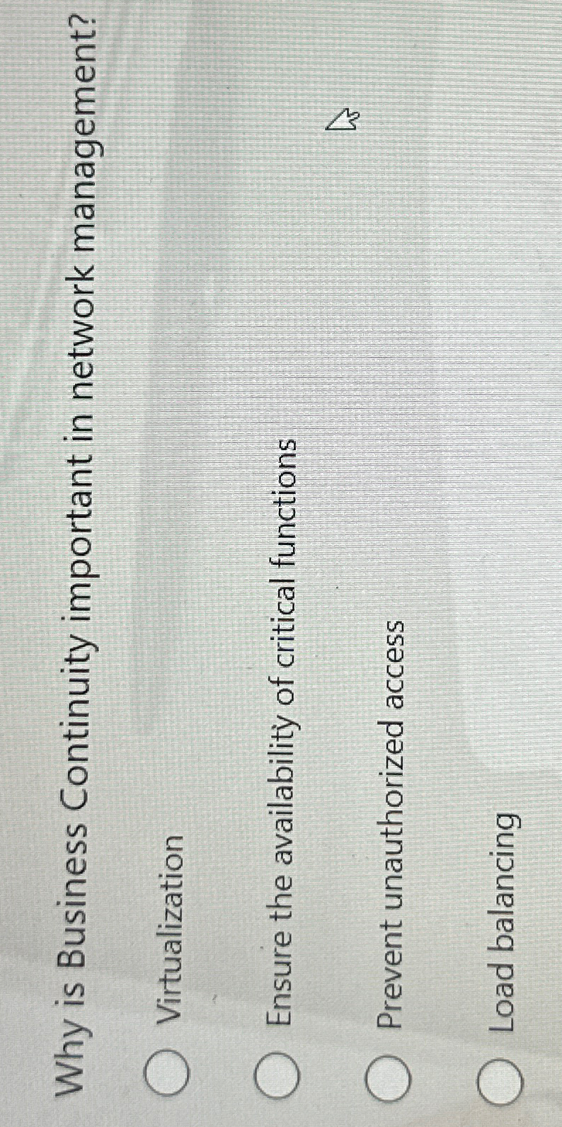 Solved Why Is Business Continuity Important In Network