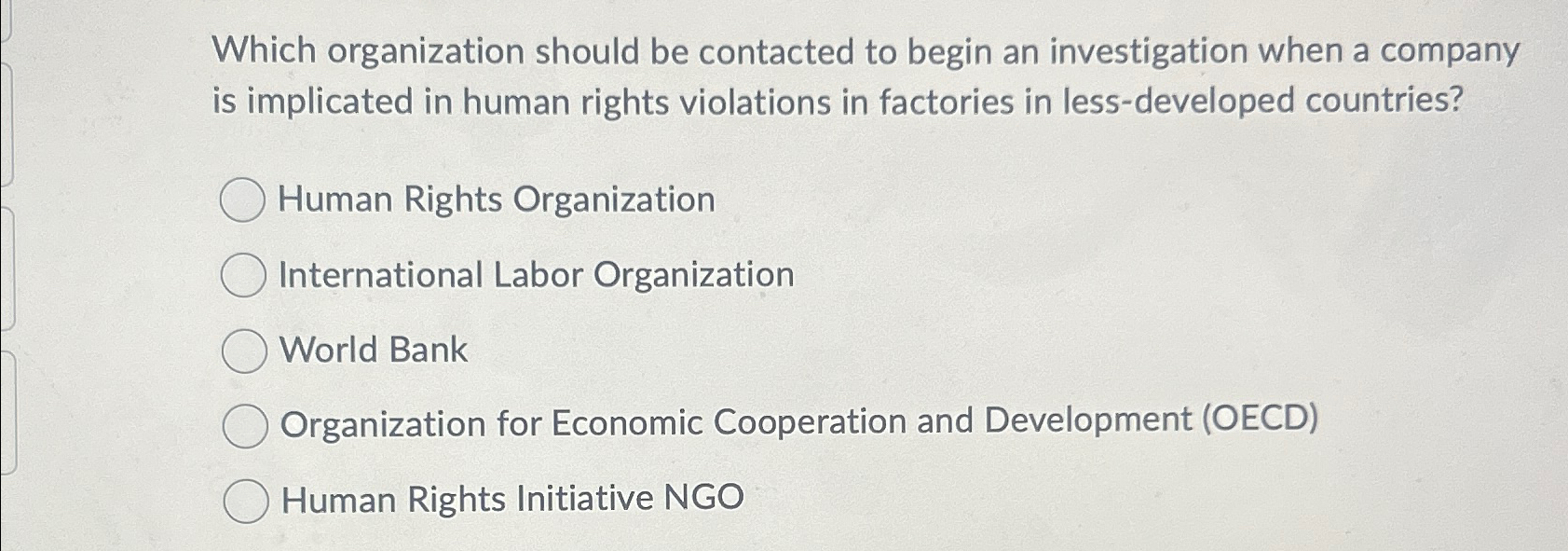 Solved Which organization should be contacted to begin an | Chegg.com