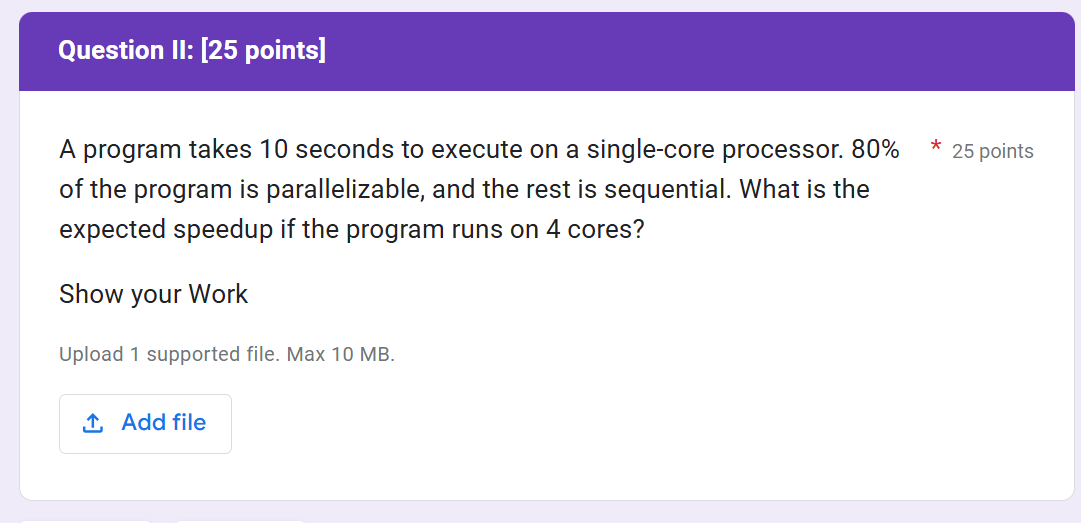 Solved A program takes 10 ﻿seconds to execute on a | Chegg.com