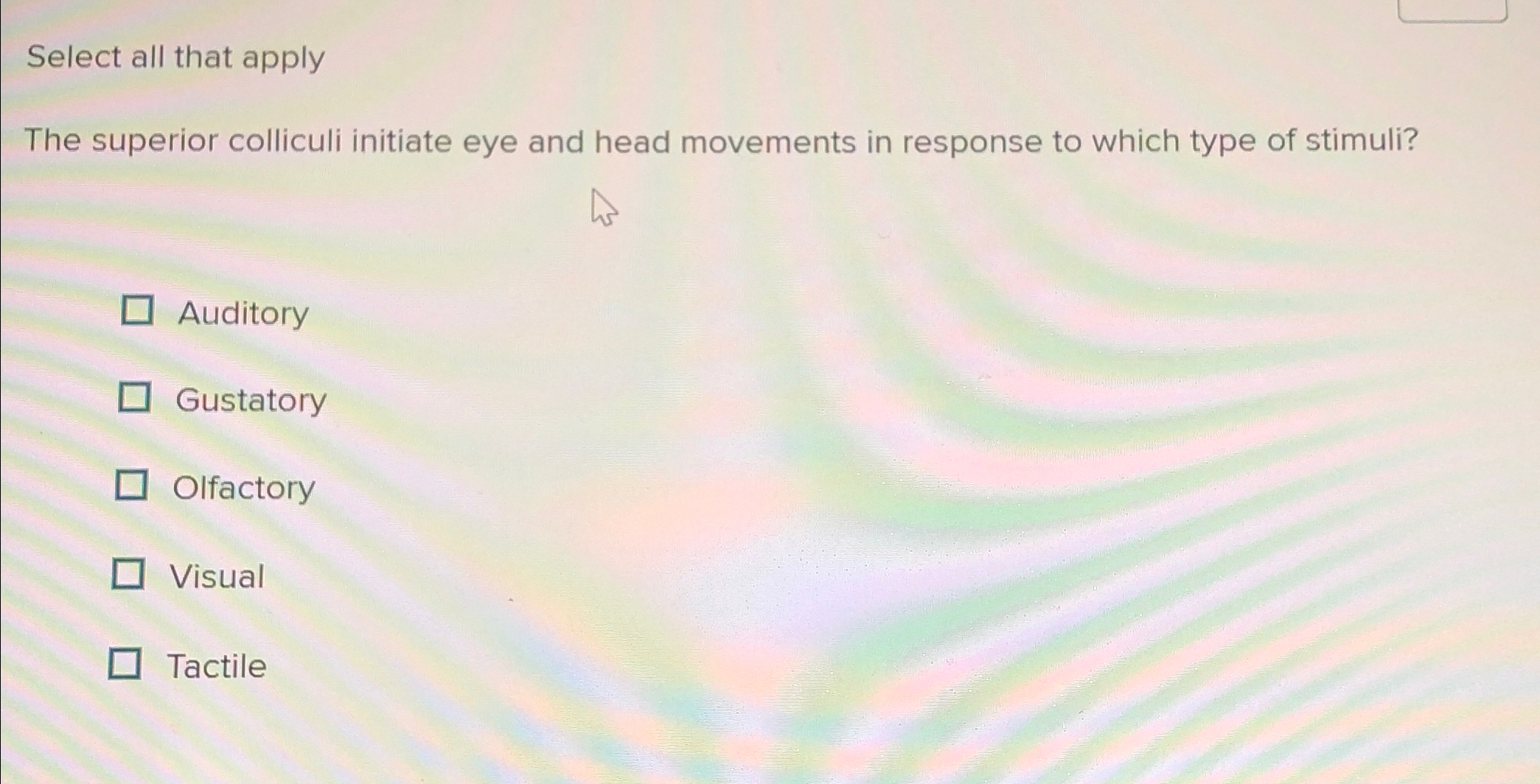 Solved Select all that applyThe superior colliculi initiate | Chegg.com