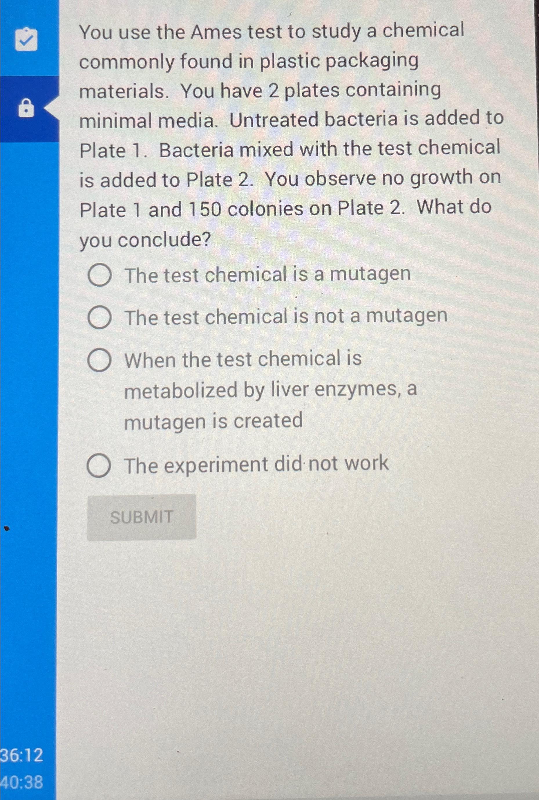 Solved You use the Ames test to study a chemical commonly | Chegg.com
