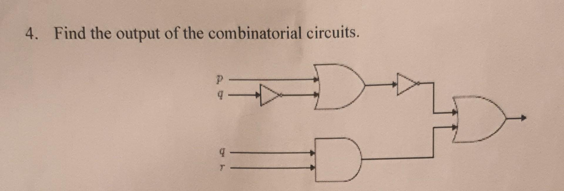 Solved 4 Find The Output Of The Combinatorial Circuits G 9 