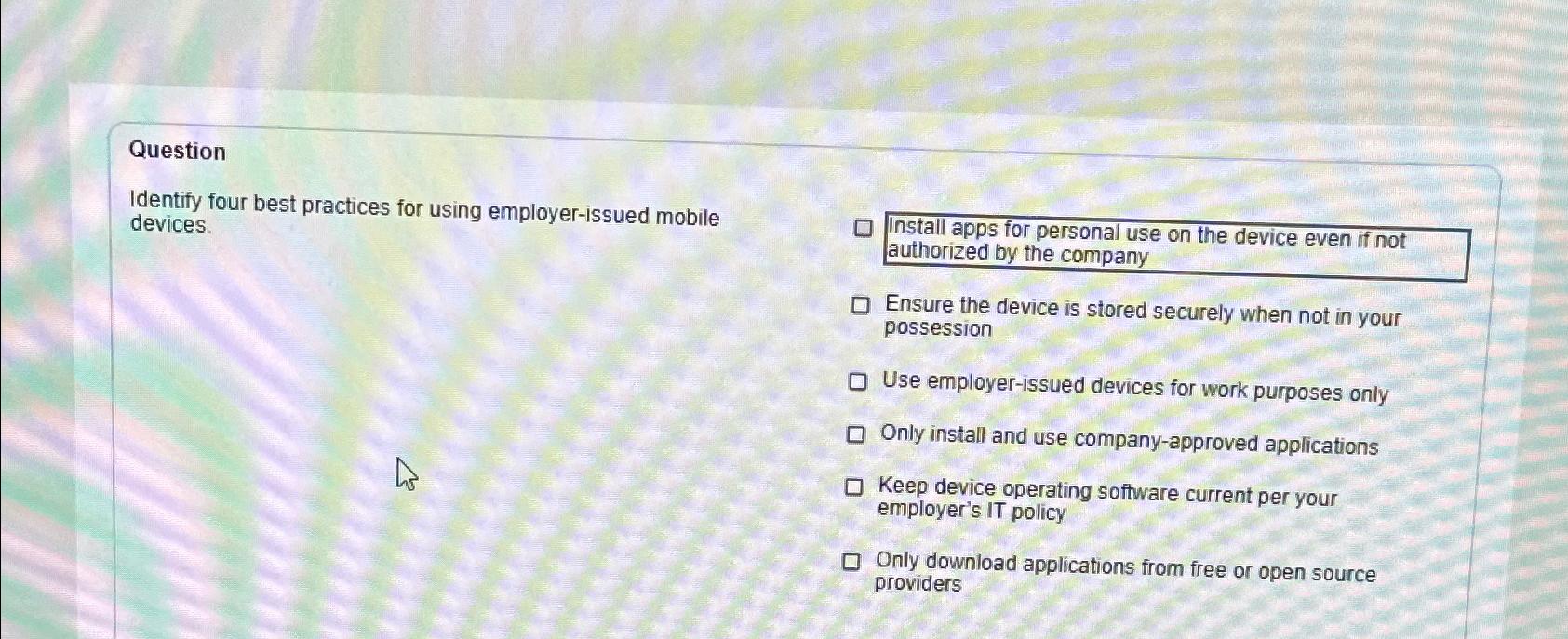 Solved QuestionIdentify four best practices for using | Chegg.com