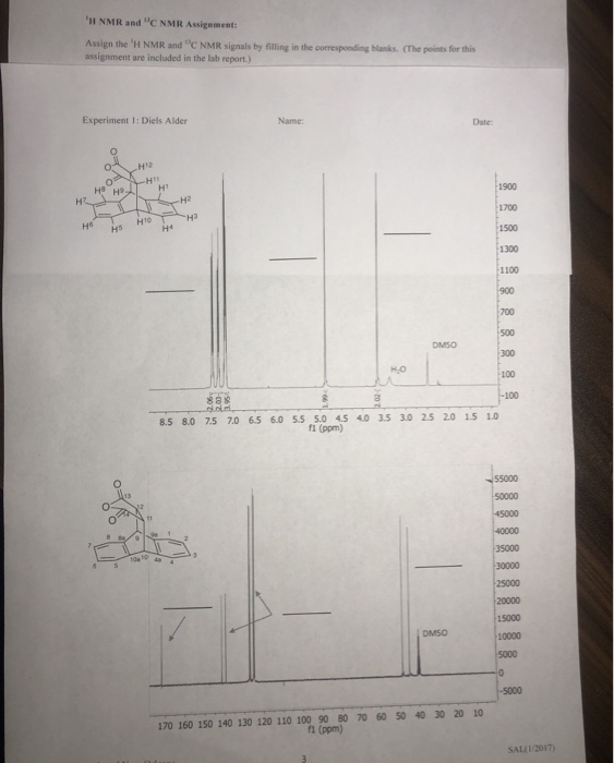 Solved 'H NMR and C NMR Assignment Assign the 'H NMR and C | Chegg.com