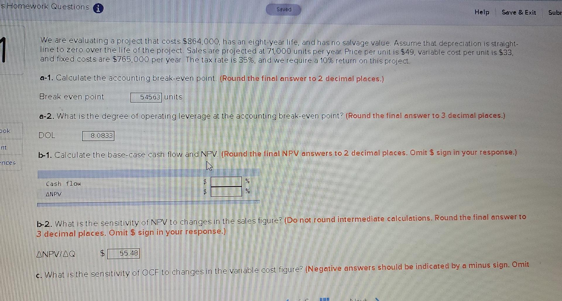 Solved s Homework Questions i Saved Help Save & Exit Subr 1 | Chegg.com