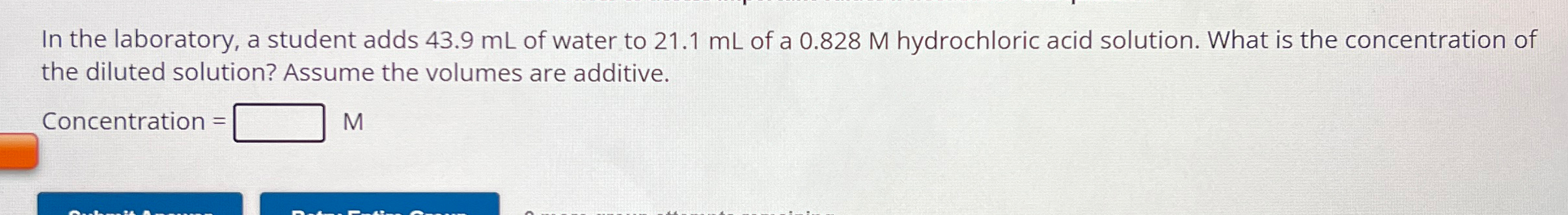 Solved In the laboratory, a student adds 43.9mL ﻿of water to | Chegg.com