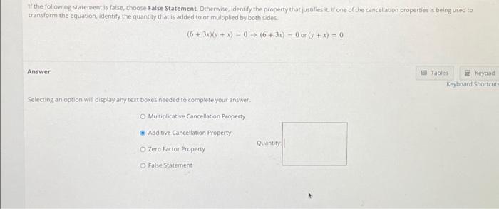 Solved If the following statement is false, choose False | Chegg.com