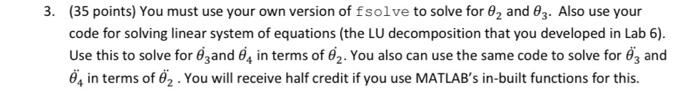 Solved Need some MATLAB help with creating fsolve and my LU | Chegg.com