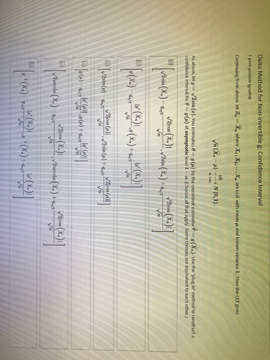 Solved Delta Method for Non-invertible g: Asymptotic | Chegg.com